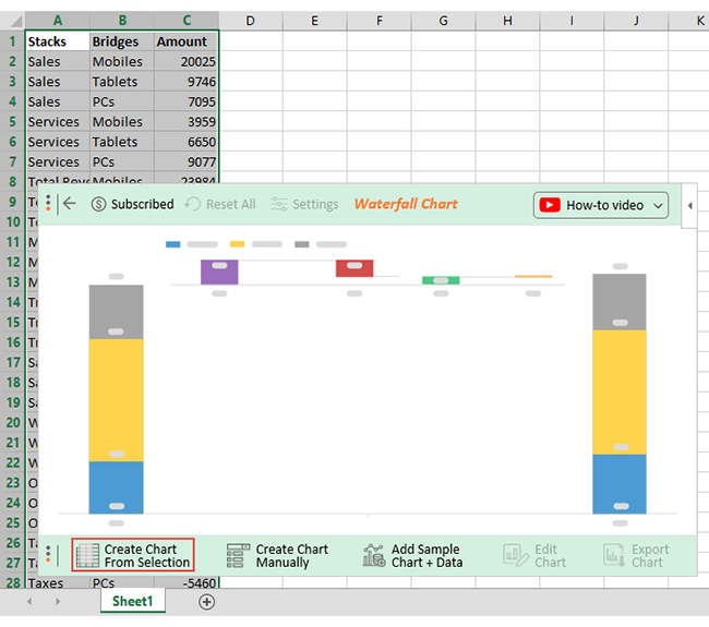 How To Create A Stacked Waterfall Chart In Excel 