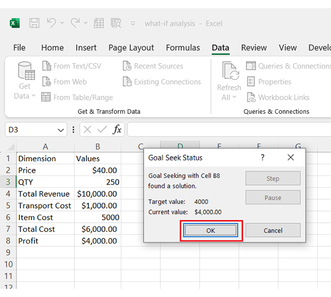 What If Analysis In Excel Graphical Insights Made Simple